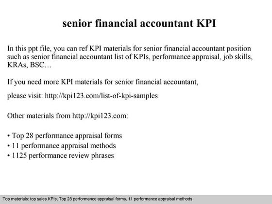 Financial accountant kpi | PPT