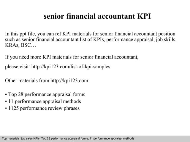 Fixed assets accountant kpi | PPT
