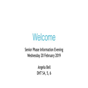 Senior Phase Information Evening 20 February | PPT