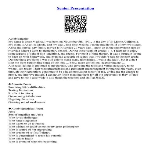 Senior Presentation | PDF