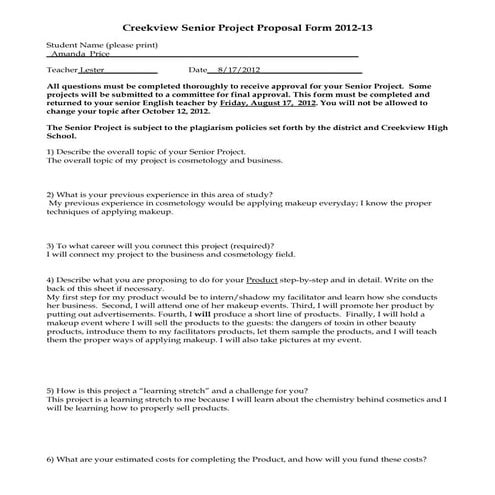 Senior project proposal | PDF
