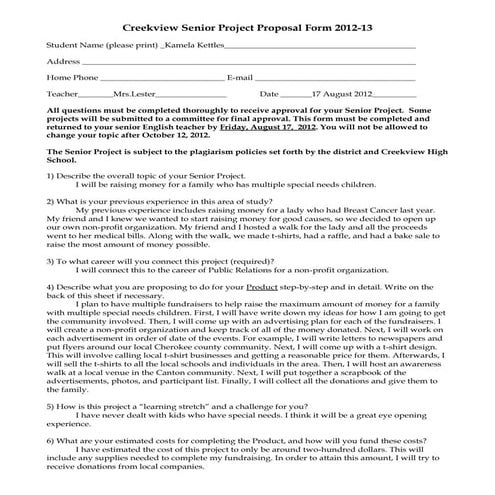 Senior Project Proposal | PDF