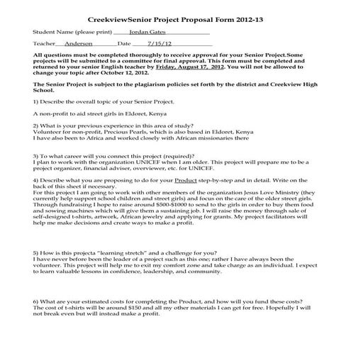 Senior project proposal form 1 | DOCX