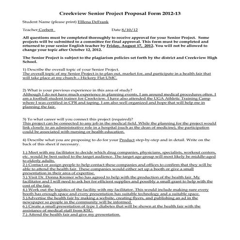 Senior project proposal | PDF