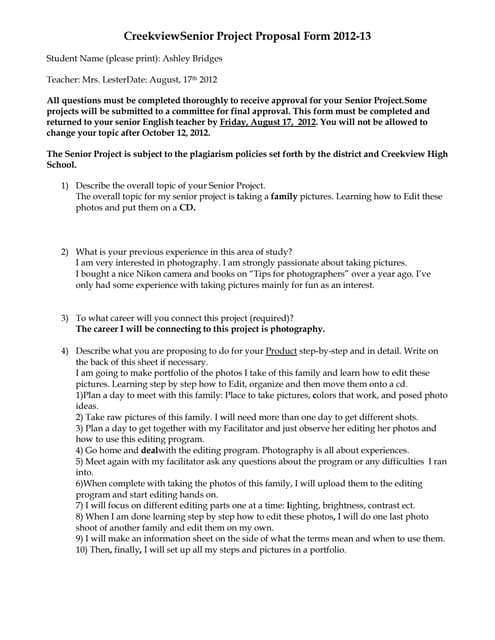 Senior project proposal | PDF