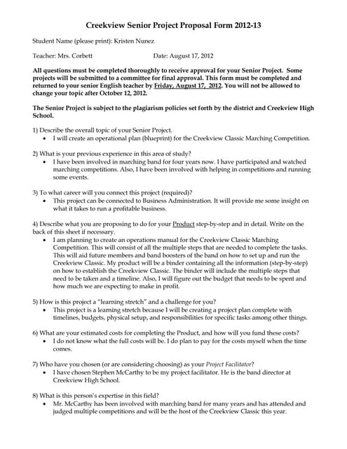 Senior Project Proposal | PDF