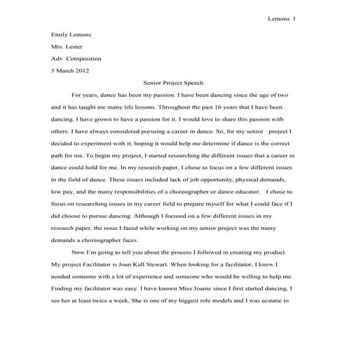 Senior Project Speech | DOCX