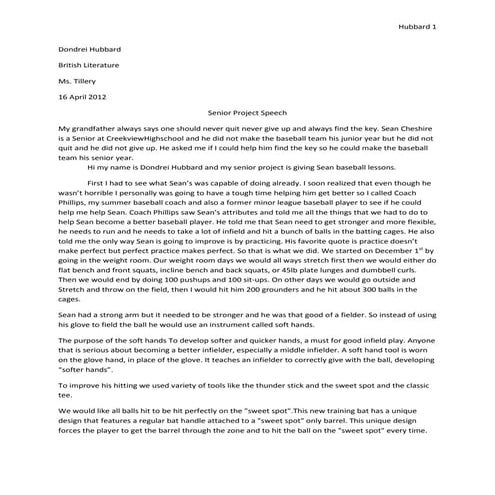 Senior project official speech | DOCX