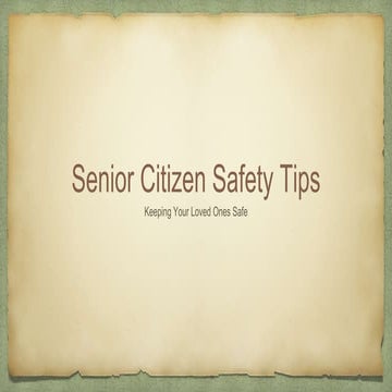 Senior Safety | PPTX