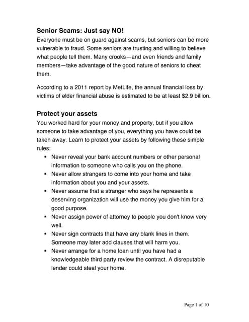 Scam types and its avoidance | PPT