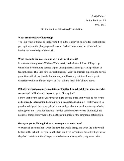 Tsea Interview and Reflection | DOC