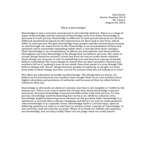 What is Knowledge? | DOCX