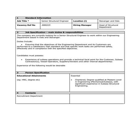 Senior structural engineer | DOC | Civil Engineering Industry | Industries