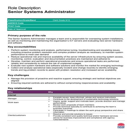 Senior systems administrator | PDF