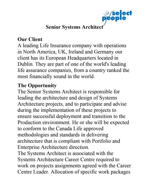 Jd sr. solution architect | PDF