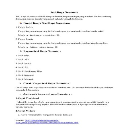 Seni rupa nusantara | DOCX