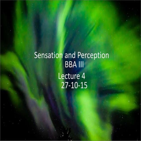 Sensation and perception bba lect 4 | PPTX