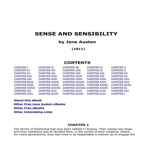 Sense and Sensibility by Jane Austen | PDF