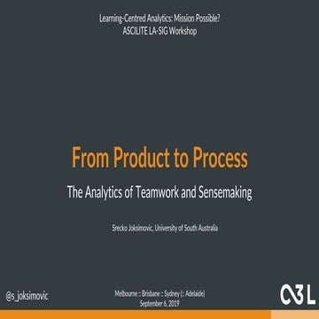 From Product to Process: The Analytics of Teamwork and Sensemaking | PPT
