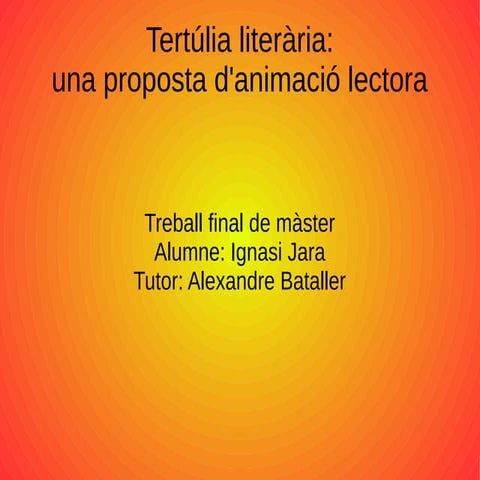 TFM UV: Tertúlia literària | ODP