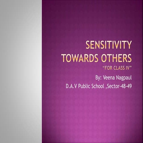 Sensitivity | PPTX | Eldercare | Family and Relationships