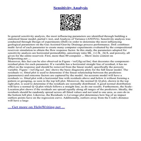 Sensitivity Analysis | PDF