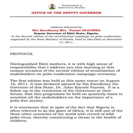 Sensitization campaign on polio eradication | PDF | Infectious Diseases ...