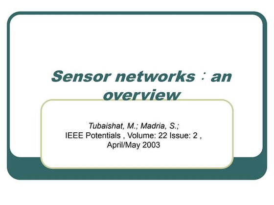 Wireless Sensor Networks ppt | PPT