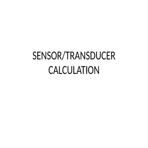How to calculate sensors for temperature and etc | PPT