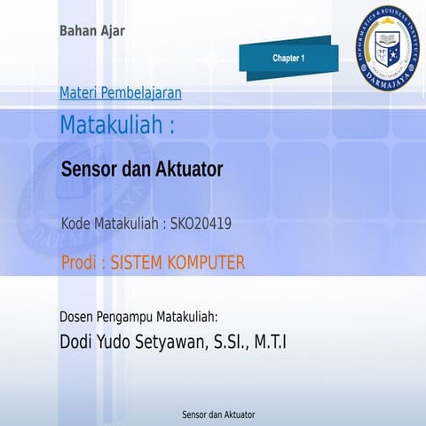Sensor dan Aktuator pertemuan ke pertama | PPT