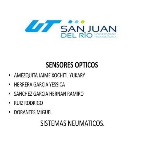 Tipos de Sensores Opticos | PPTX