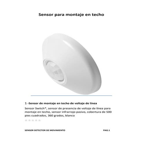 Sensor movimiento montaje en techo | PDF