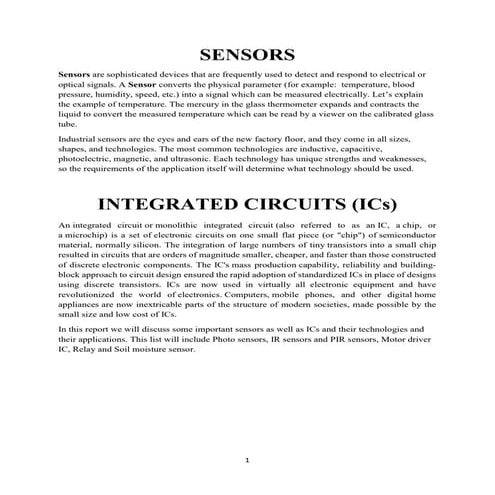 Sensors and ics | PDF