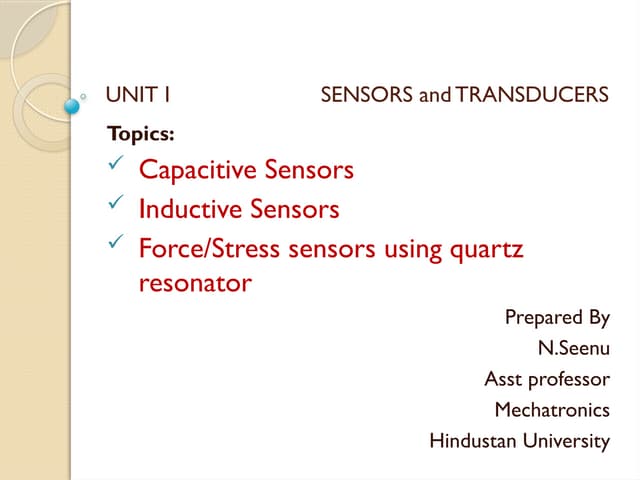 Mechanical sensor | PPTX | Physics | Science