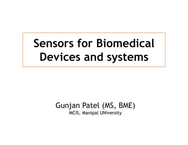 Biomedical sensors | PPTX