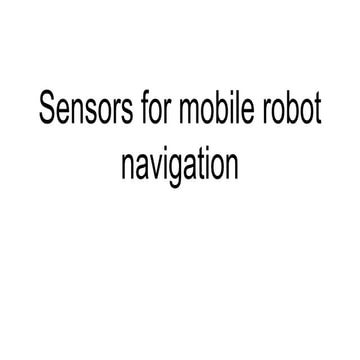 Sensors For Mobile Robot Navigation Based On Robotics Pdf Cameras 7694