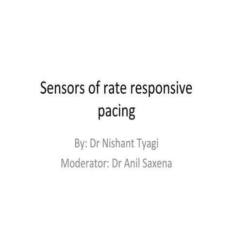 Sensors of rate responsive pacing | PPT