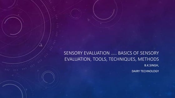 Descriptive analysis for sensory evaluation | PPTX