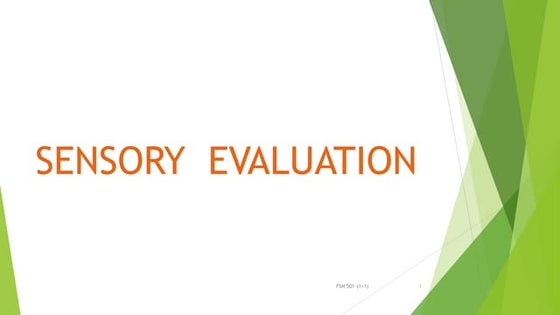 Chapter 3 Evaluation of Food | PPTX