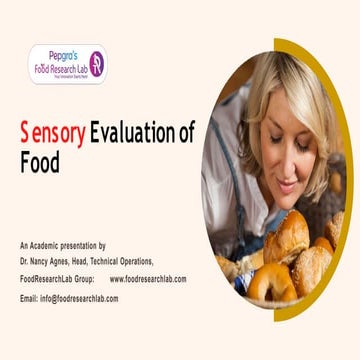 Food Sensory Testing - FoodResearchLab | PPTX