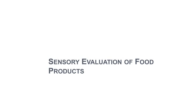 Descriptive analysis for sensory evaluation | PPTX