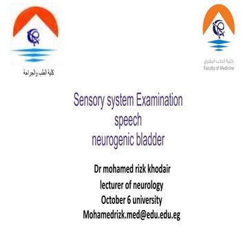 sensory examination, speech , neurogenic bladder | PPT