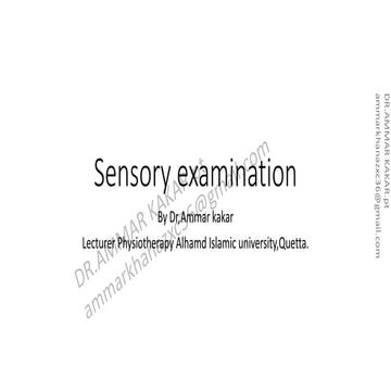 Sensory system examination | PPTX