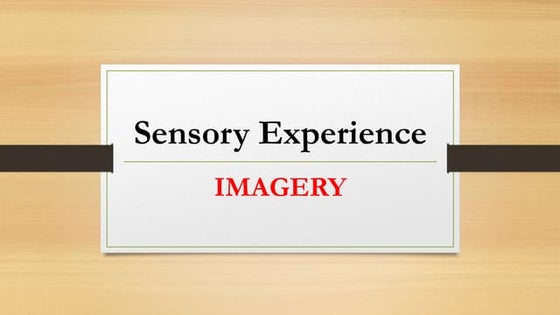 English 8 Sensory Imagery and activity for students | PPT