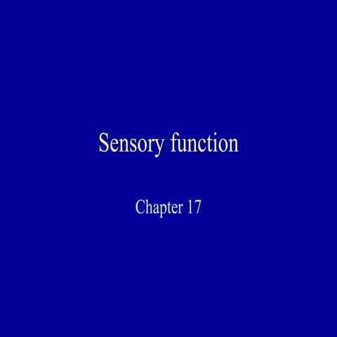 Sensory function | PPT