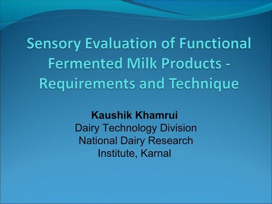 Food sensory evaluation | PDF