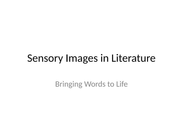 English 8 Sensory Imagery and activity for students | PPTX