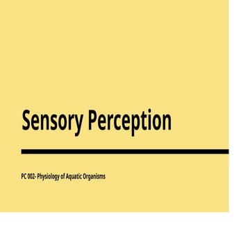 Sensory Perception of fishes physiology of aquatic organism | PPTX