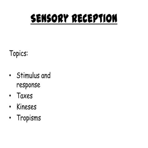 Sensory reception - A2 AQA Bilology | PPT