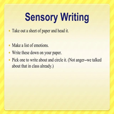 Sensory writing | PPT